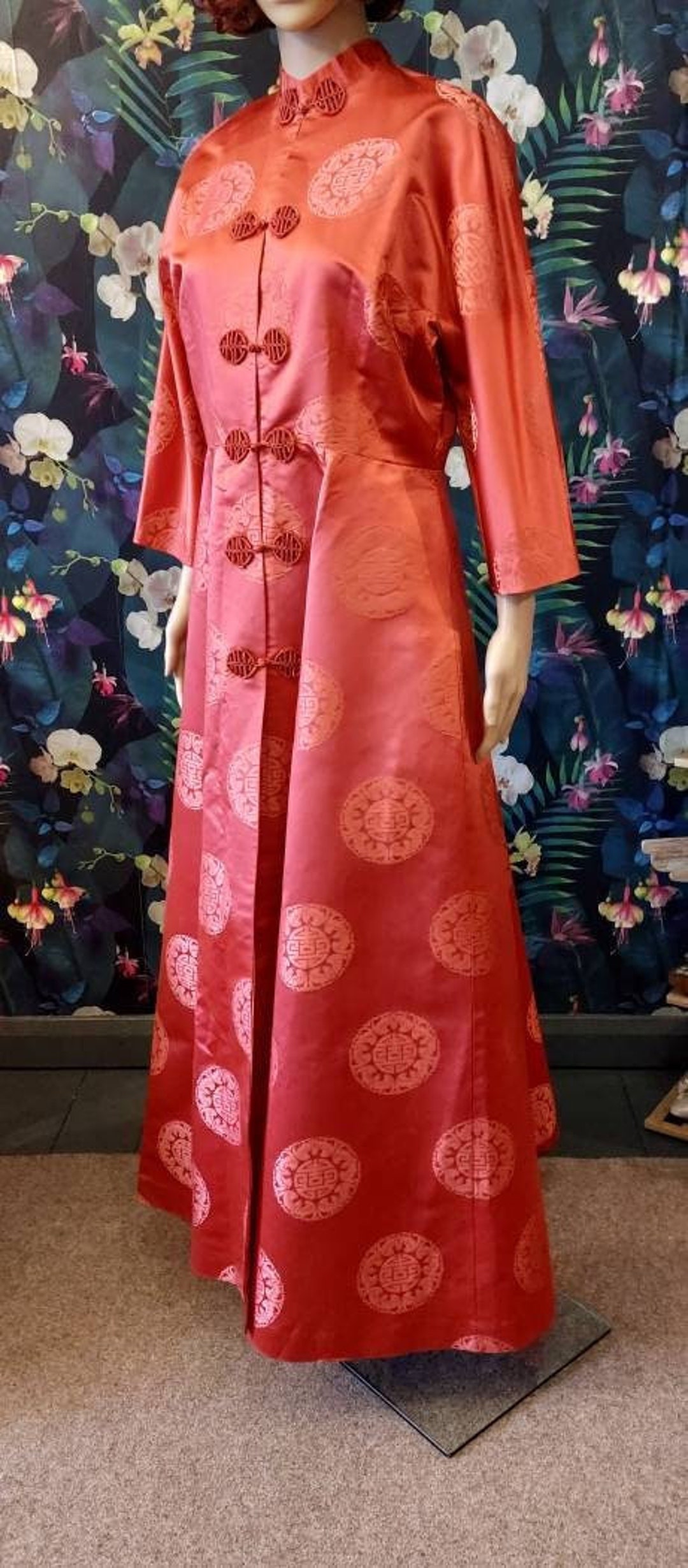 Vintage Silk Brocade Dress-1950s Dynasty Silk Brocade Dress-1950s Hong ...
