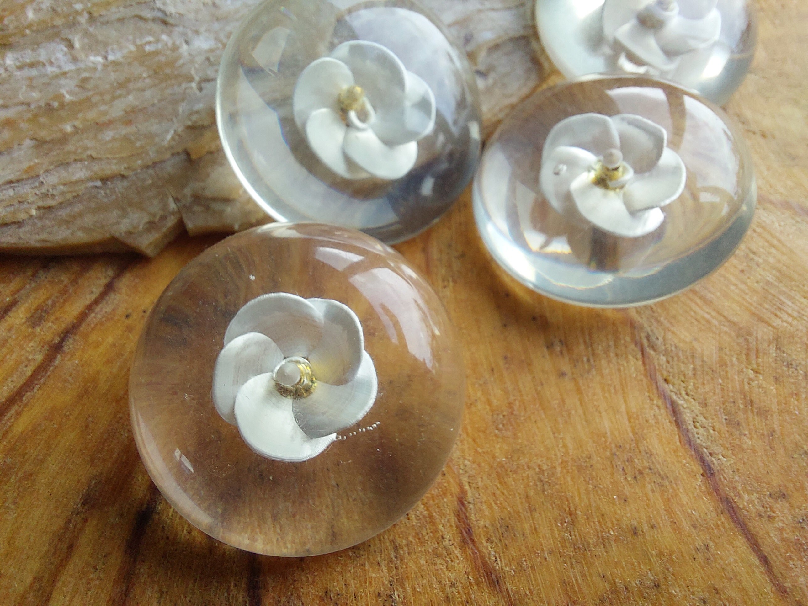Vintage Carved Lucite Buttons-1940s Domed Clear Lucite Buttons - Etsy