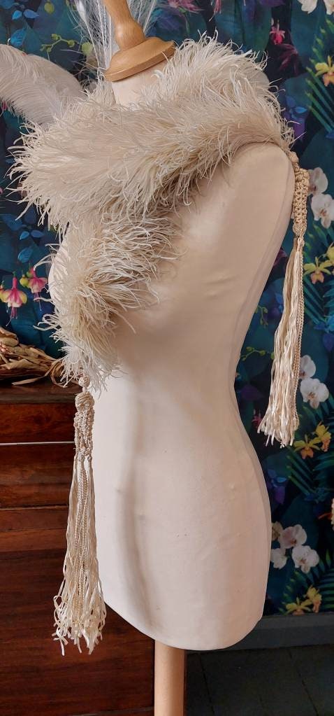 Antique Ostrich Feather Boa 1900s Edwardian Cream Ostrich - Etsy