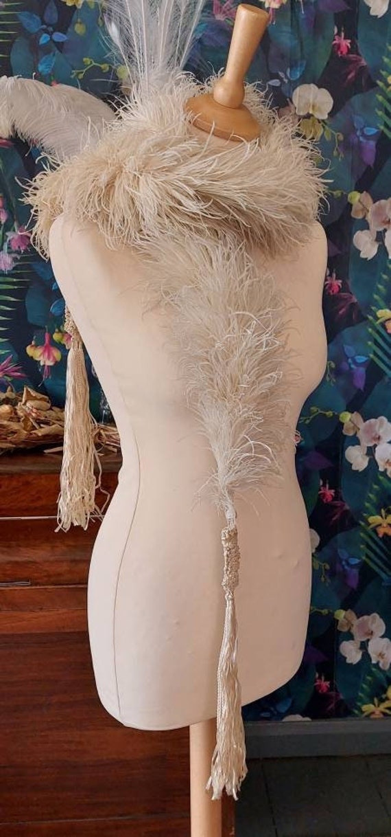 Antique Ostrich Feather Boa 1900s Edwardian Cream Ostrich - Etsy