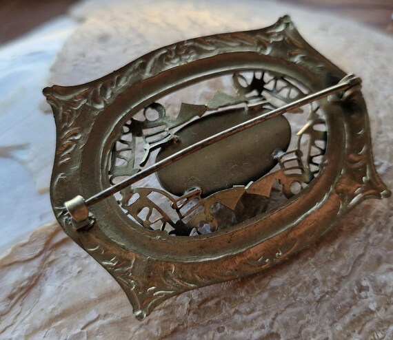 Antique Shawl Pin-Late Victorian, Edwardian Decorativ… - Gem