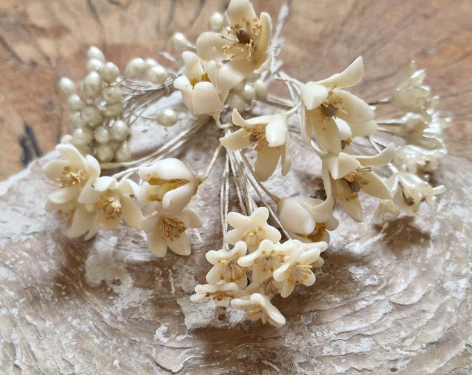 Antique French Millinery Wax Flowers-1920s, 1930s Wax Flowers-french ...
