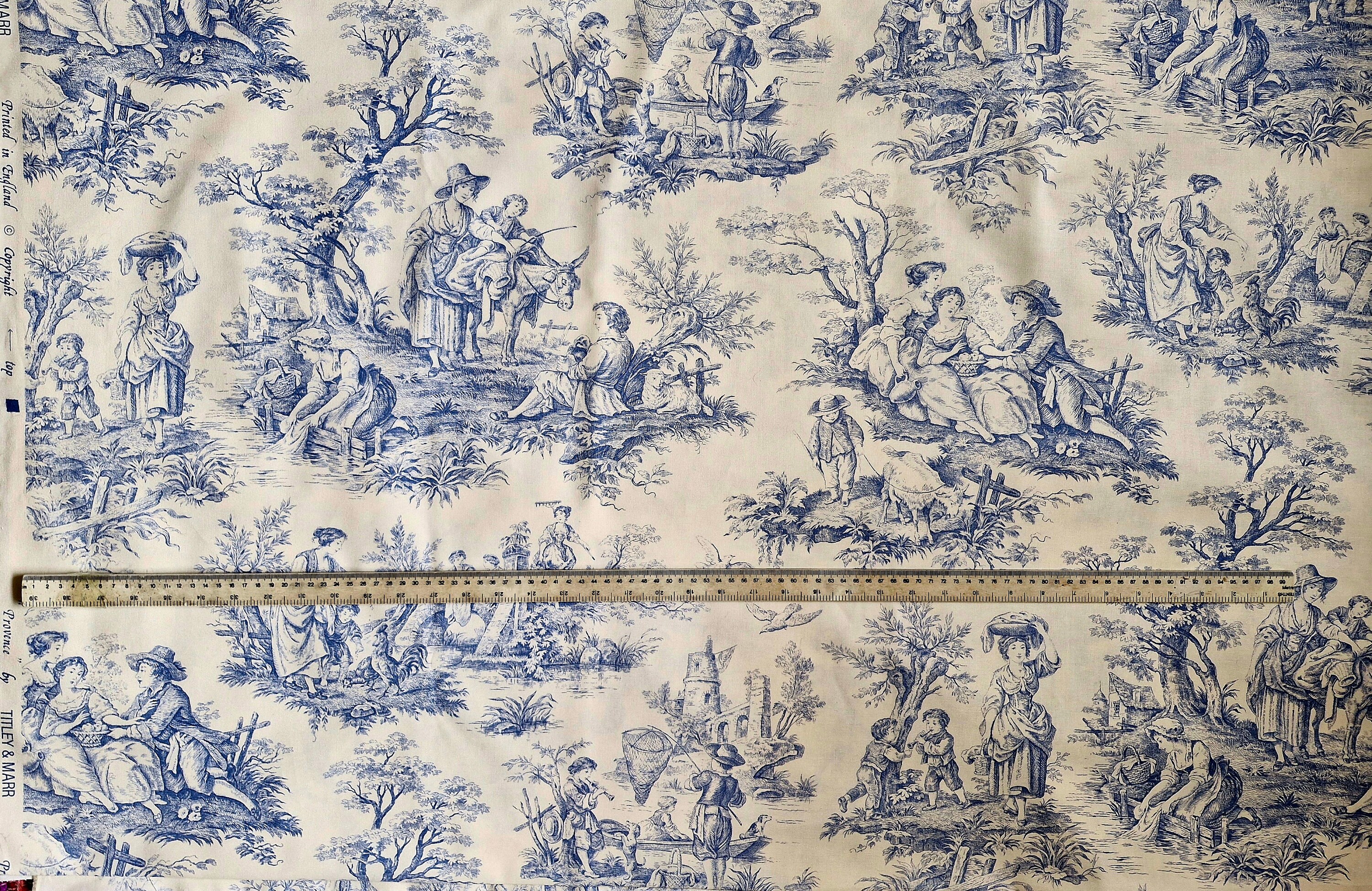 Titley and Marr Provence Toile De Jouy Fabric-traditional Country Toile ...