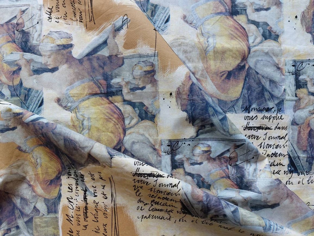 Vintage Timney Fowler the Librarian Fabric Timney Fowler Old Masters ...