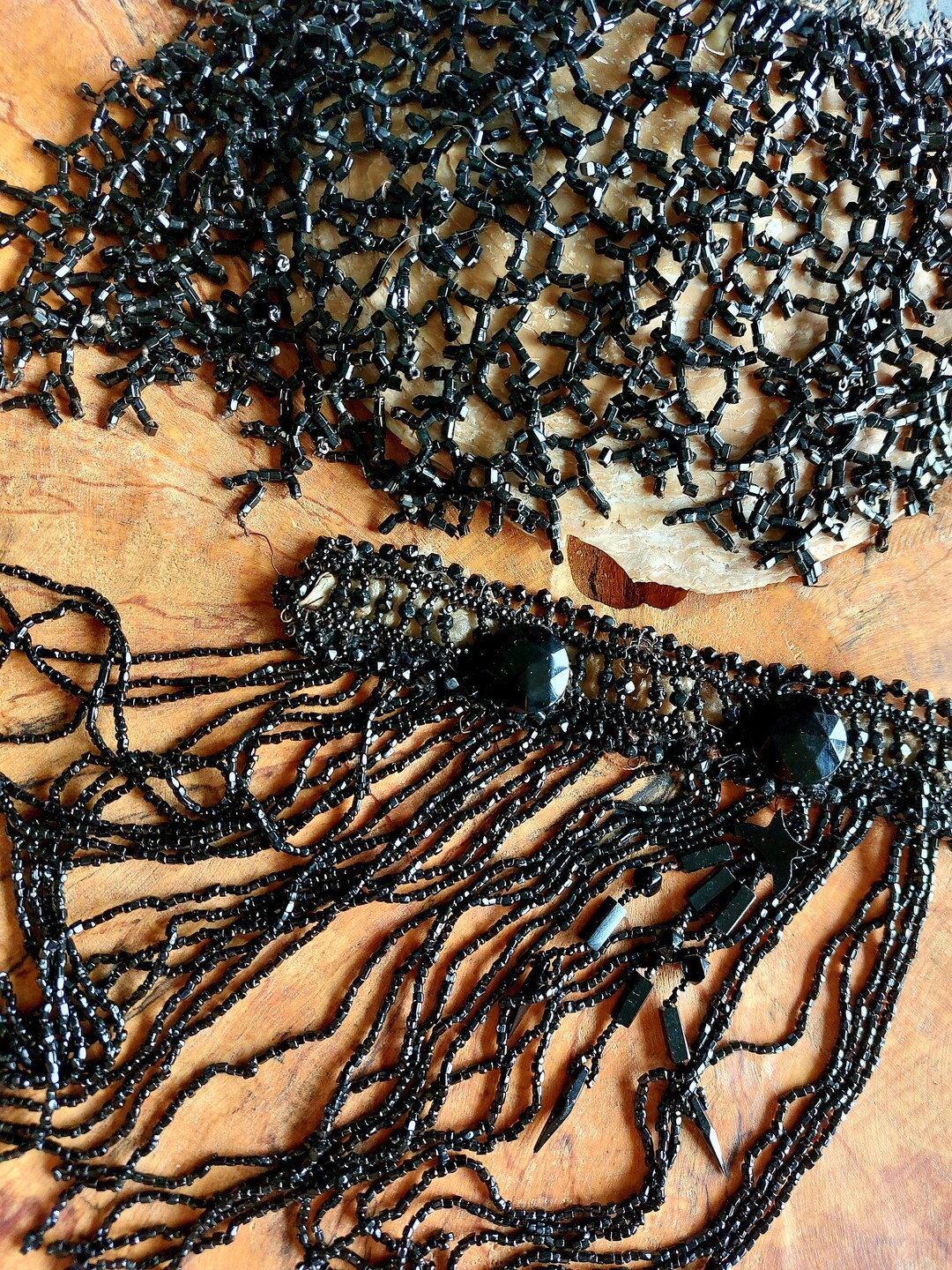 Antique Victorian Fringing-1800s Beadwork Embellishment-1800s Costume ...