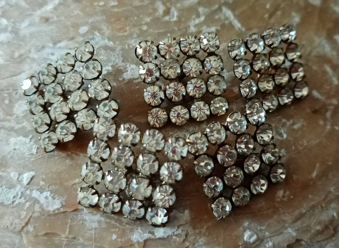 Antique Rhinestone Buttons-1910s-20s Rhinestone Buttons - Etsy