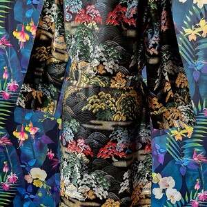 Vintage Chinese Brocade Robe-1950s Chinese Metallic Brocade Housecoat ...