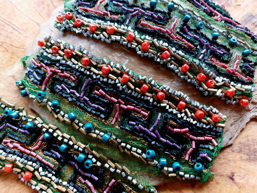 Antique Beadwork Costume Trims-1920s Beadwork Dress Trims-1920s Flapper ...