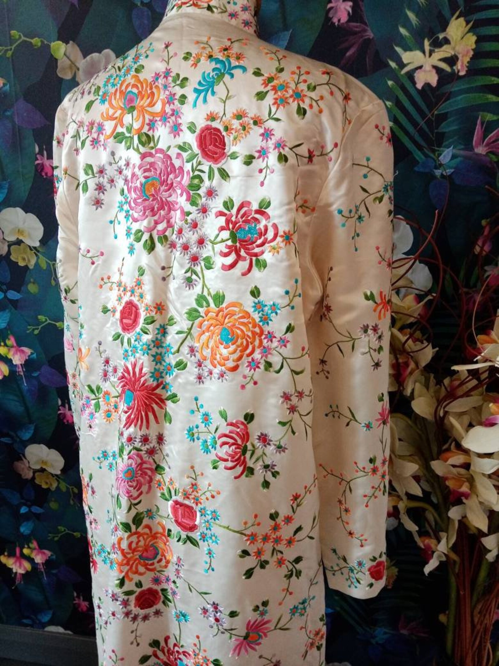 Antique Hand Embroidered Silk Jacket-1920s Pure Silk Jacket~1920s ...