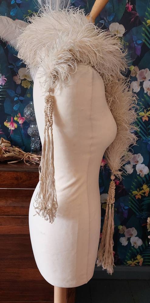 Antique Ostrich Feather Boa 1900s Edwardian Cream Ostrich - Etsy
