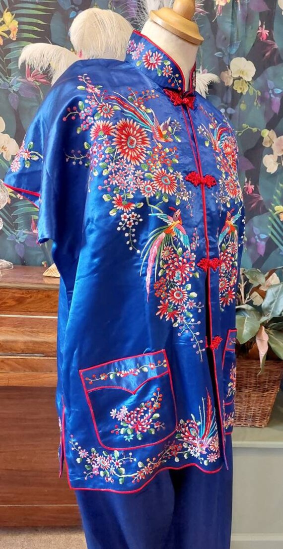 Vintage Chinese Embroidered Pyjamas-1930s Hand Embroi… - Gem