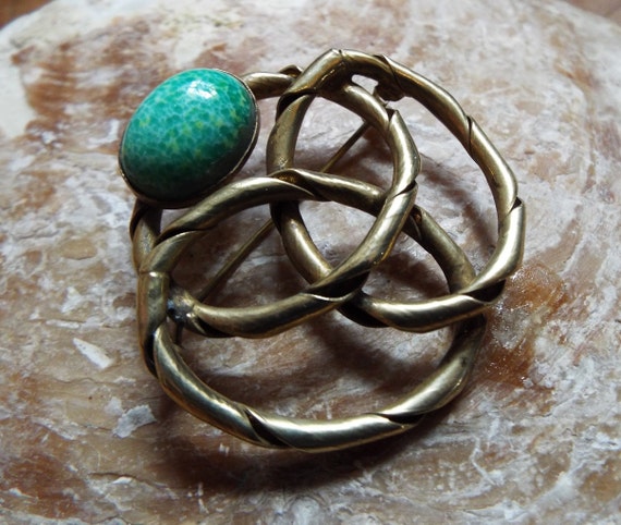 Antique Gilt Metal Knot Brooch~Early 1900s Knot Brooc… - Gem Antique Gilt Metal Knot Brooch~Early 1900s Knot Brooc… - Gem