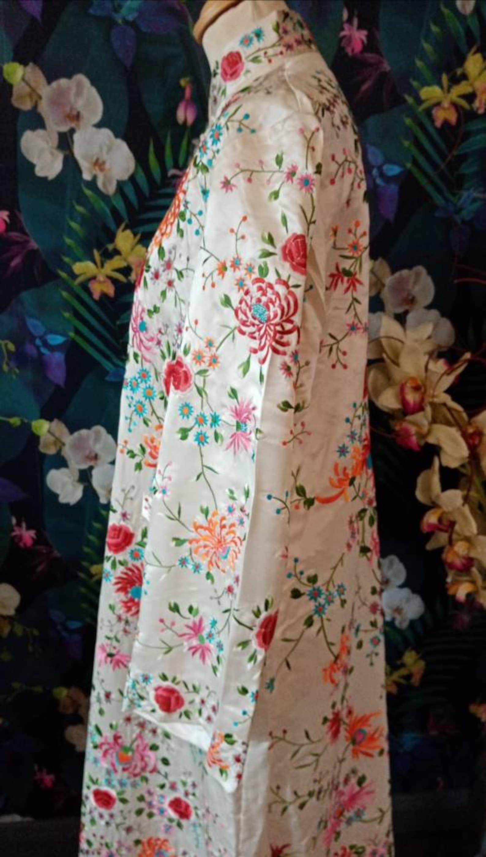 Antique Hand Embroidered Silk Jacket-1920s Pure Silk Jacket~1920s ...