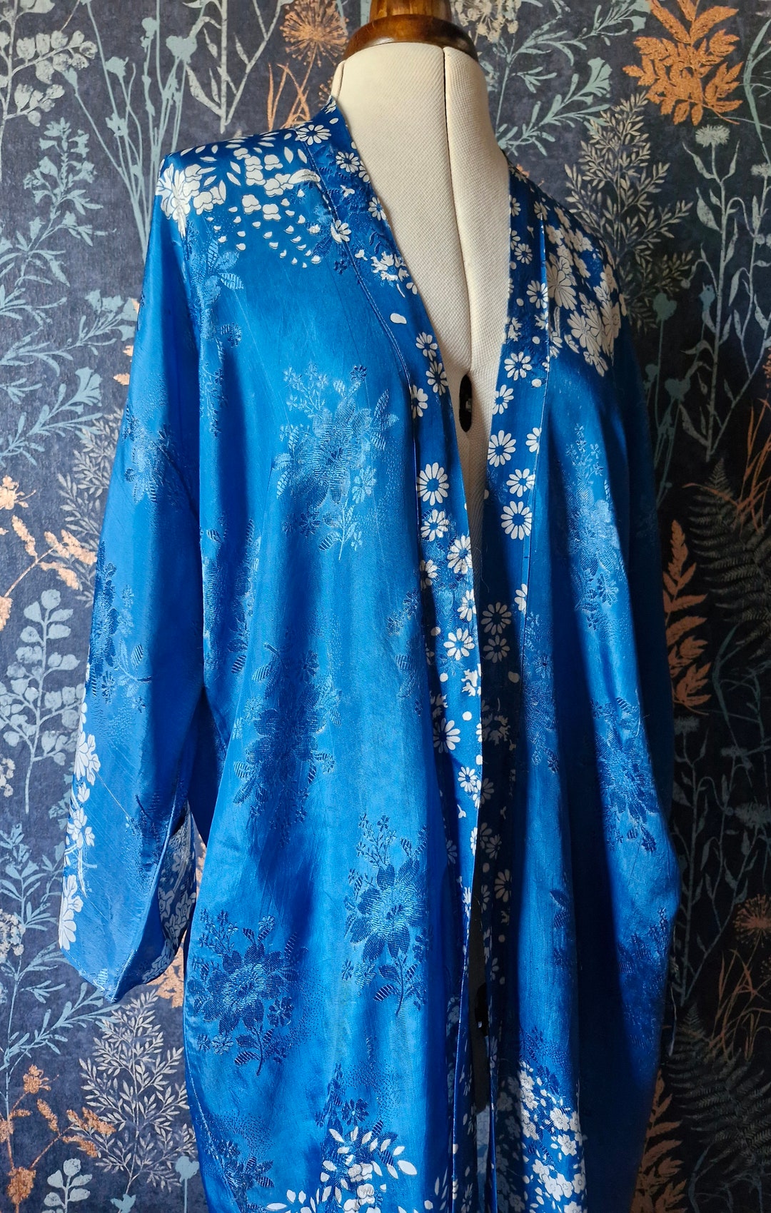 Vintage Japanese Rayon Damask Kimono-late 1920s to 1930s, Early Art ...
