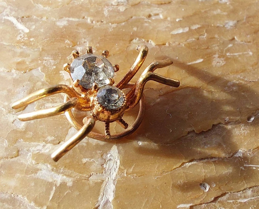 Vintage Spider Veil Pin-art Deco Spider Rhinestone Hair Pin-1930s ...
