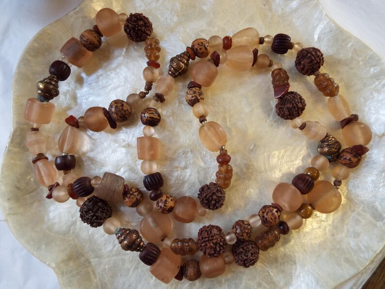 Nude Pink AFRICAN TRIBAL Beads Krobo/agate/dhoum Palm Nuts | Etsy