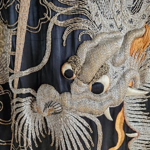 Vintage Goldwork Dragon Kimono Robe-art Deco Japanese Goldwork Robe ...