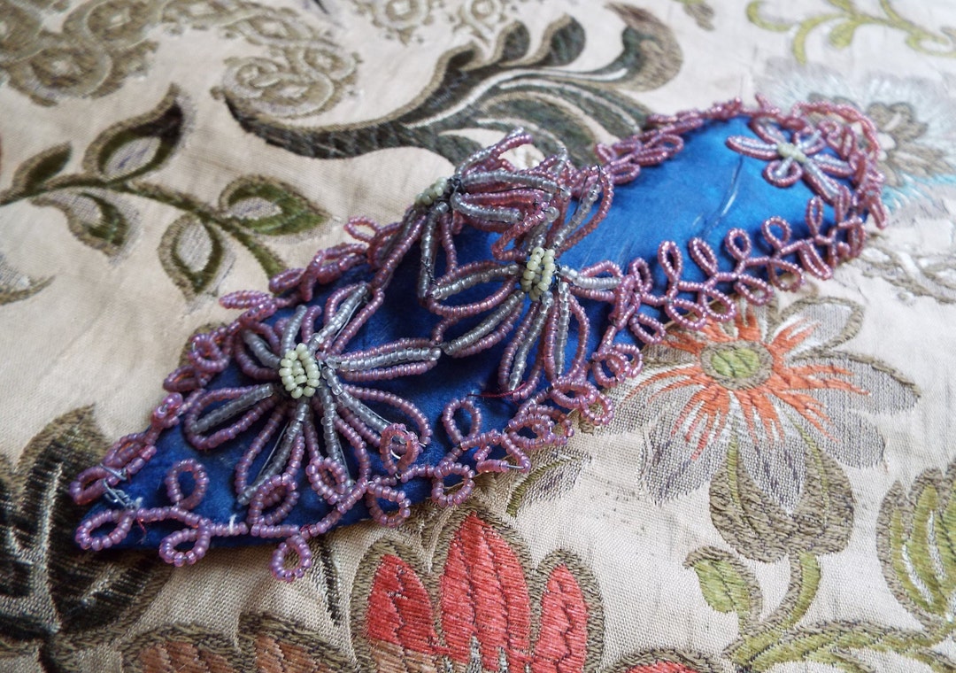 Victorian Beadwork Pocket~victorian Watch Holder~1800s French Beadwork ...