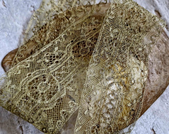 Antique 1920s Gold Metallic Lace Trim~1920s Gold Lace Trim - Etsy