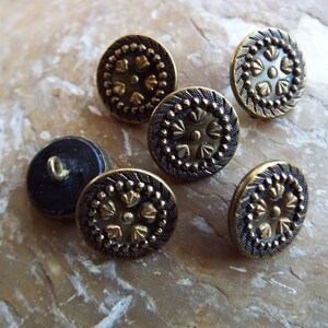 Antique Pressed Metal and Celluloid Buttons~early 1900s Decorative ...