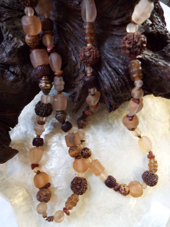 Nude Pink AFRICAN TRIBAL Beads, KROBO/Agate/Dhoum Pal… - Gem