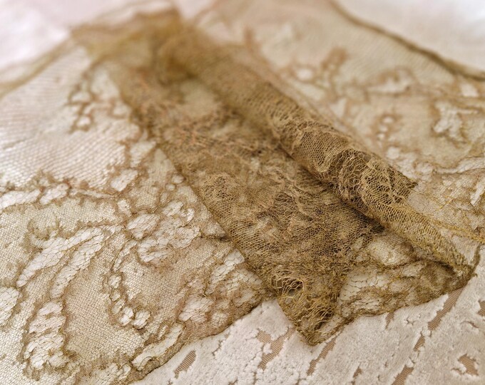 Antique Parisian Gold Metallic Lace Sample-1920s French Metallic Lace ...