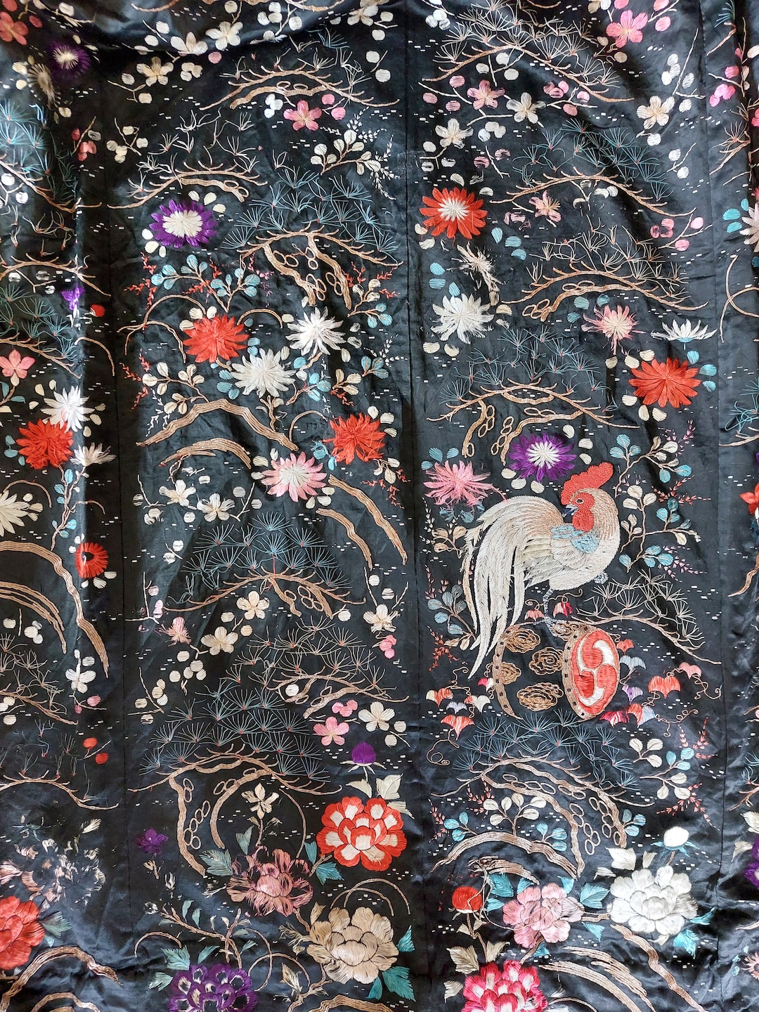 Antique Japanese Hand Embroidered Kimono-authentuc Japanese Edo Period ...