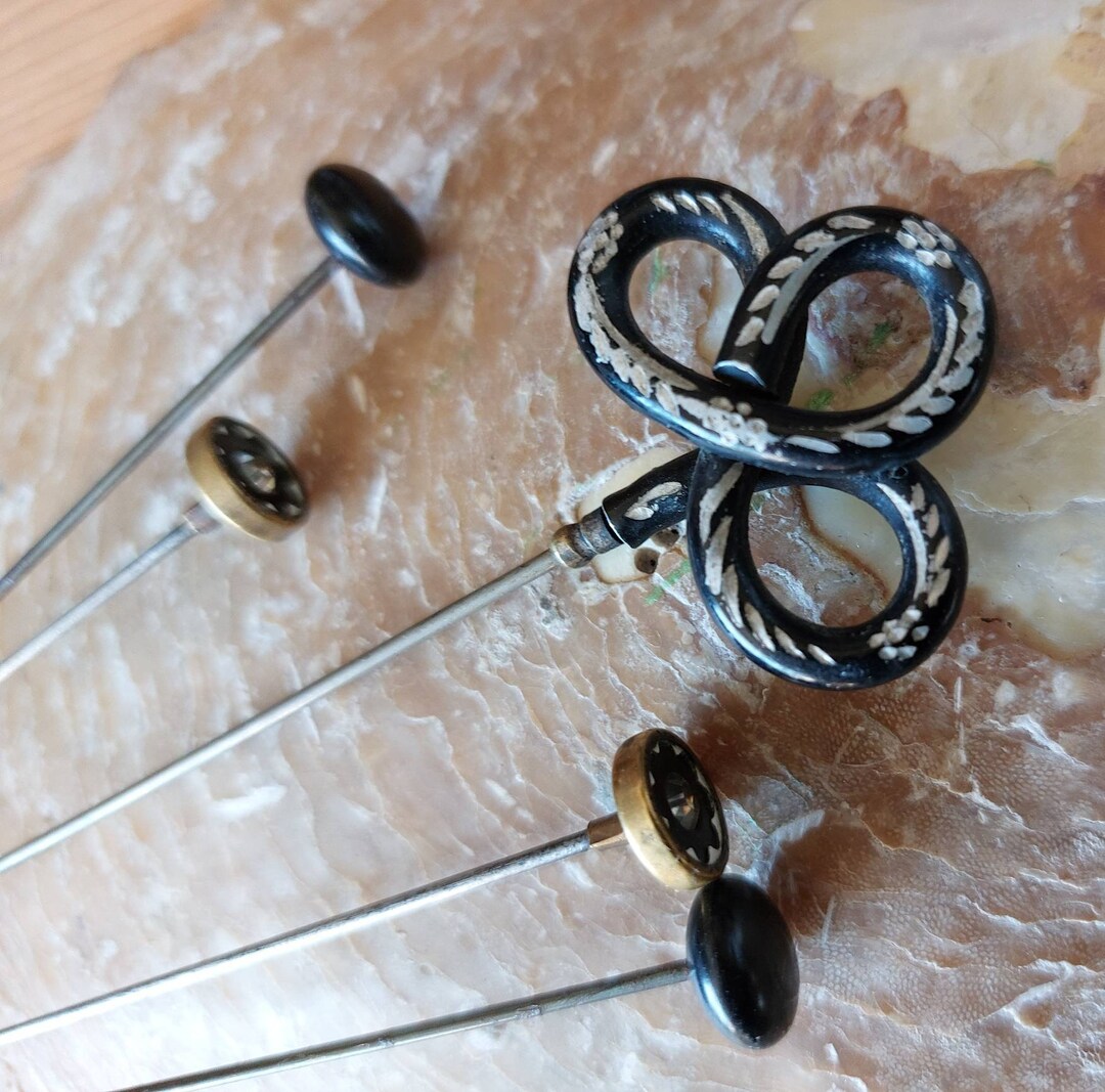 Antique Hat Pin Collection 1800s-1900s Hat Pins-victorian to Edwardian ...