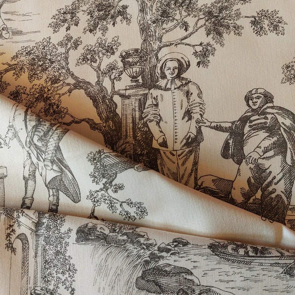 Toile Fabric - Etsy