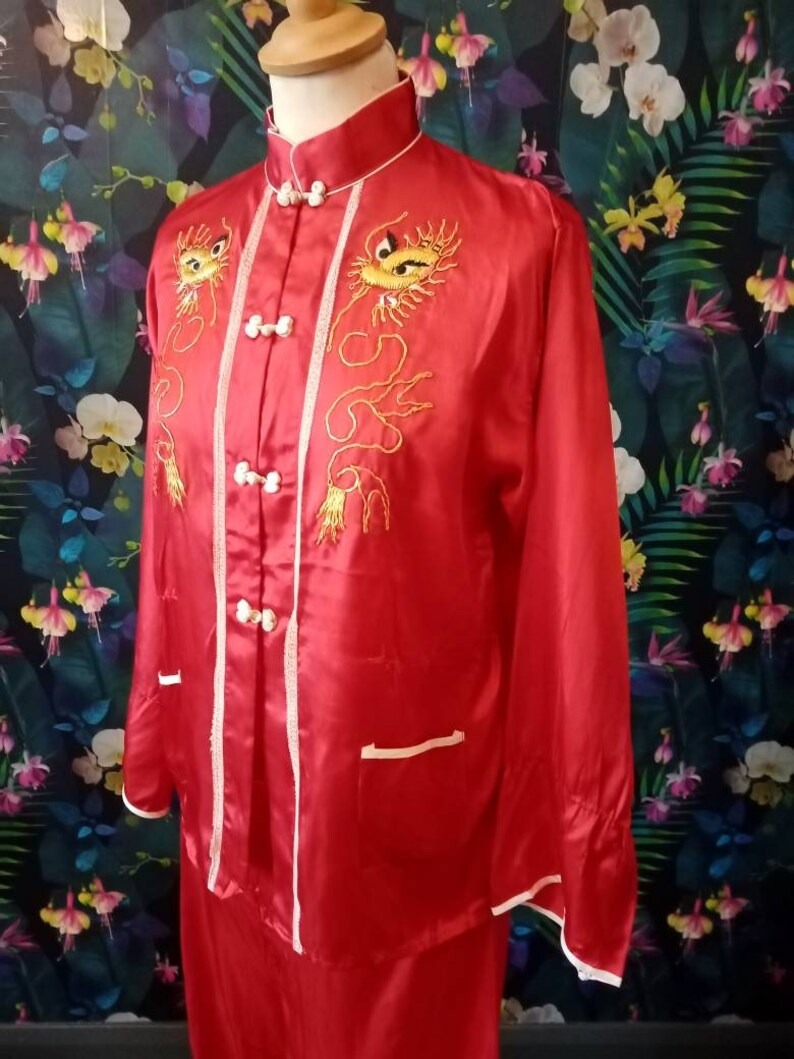 Vintage Chinese Pyjamas - 1940s -50s Embroidered Chinese Tourist ...