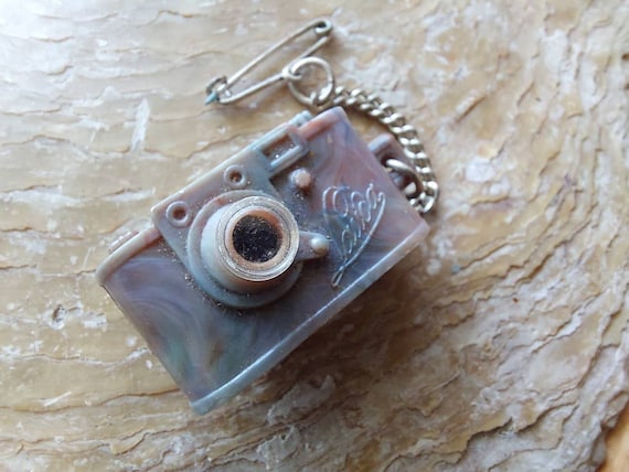 1940s Celluloid Stanhope Camera Brooch- 1930s to 40s … - Gem