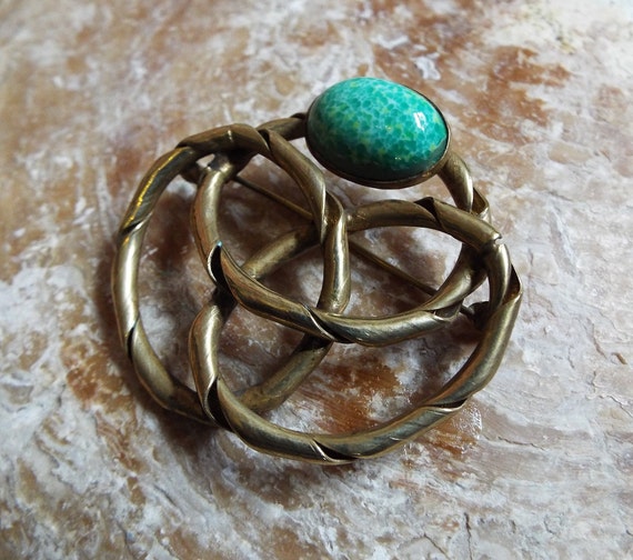 Antique Gilt Metal Knot Brooch~Early 1900s Knot Brooc… - Gem Antique Gilt Metal Knot Brooch~Early 1900s Knot Brooc… - Gem