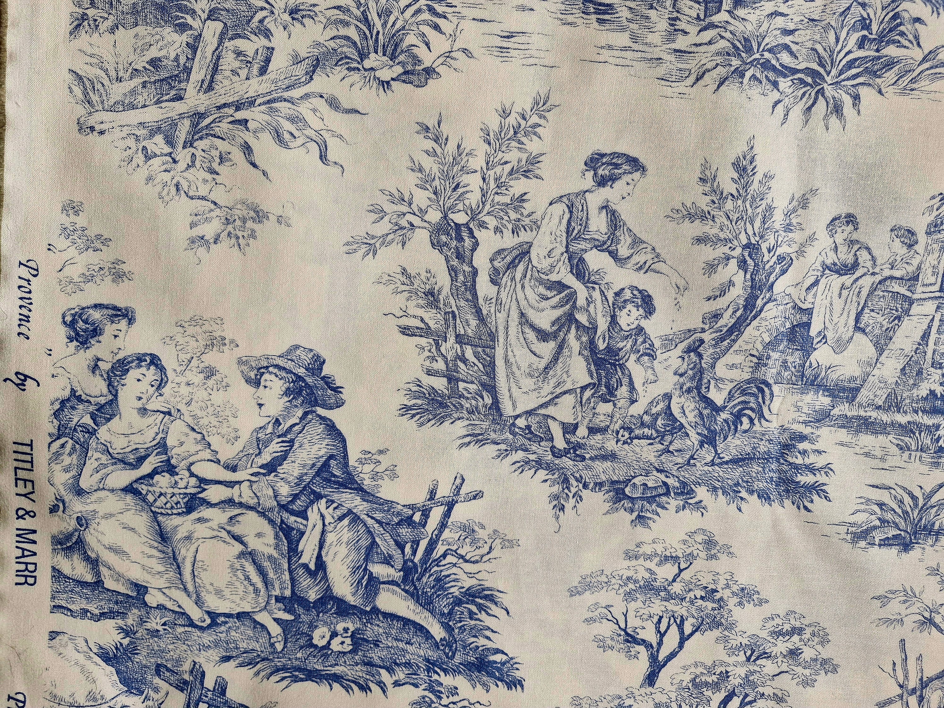 Titley and Marr Provence Toile De Jouy Fabric-traditional Country Toile ...