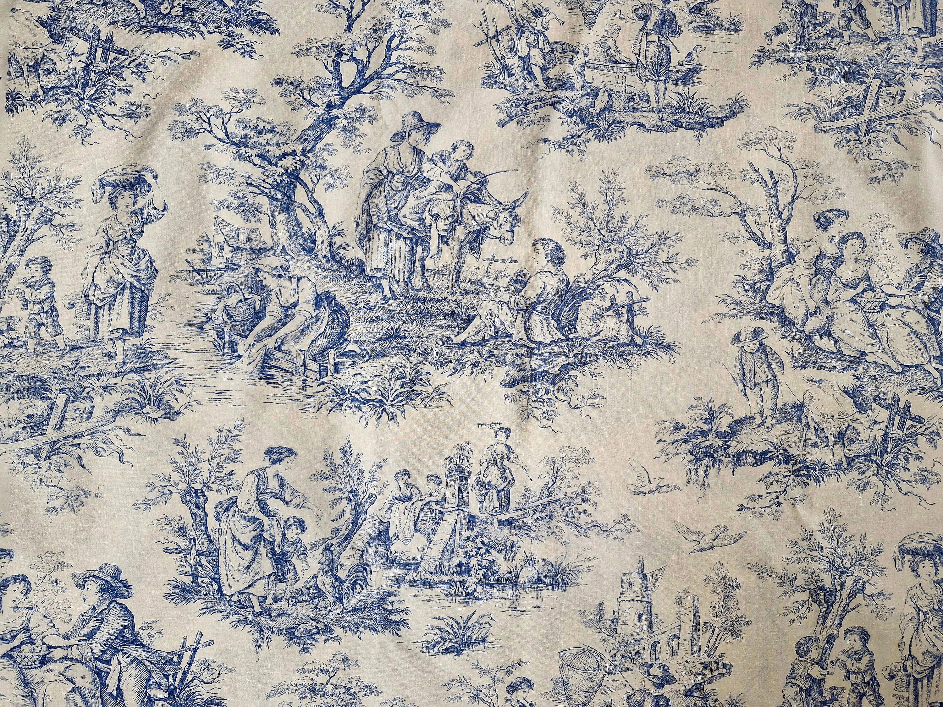 Titley and Marr Provence Toile De Jouy Fabric-traditional Country Toile ...