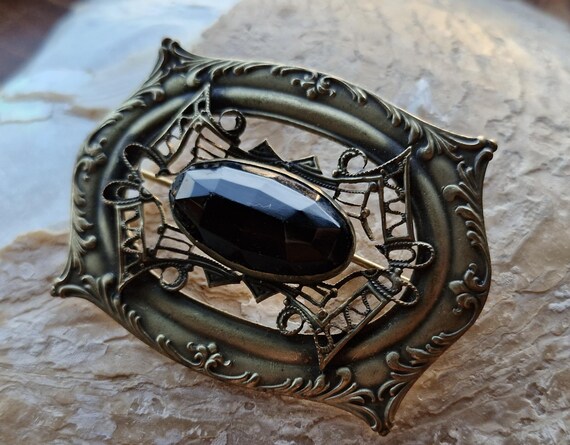 Antique Shawl Pin-Late Victorian, Edwardian Decorativ… - Gem