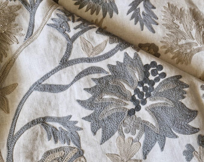 Zoffany Hardwick Crewel-zoffany Crewelwork Embroidered Linen-designer ...