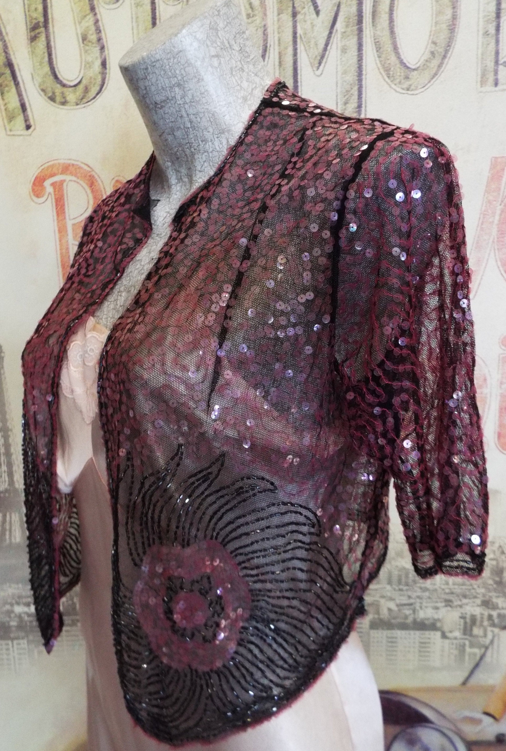Vintage 1920s Sequin Bolero Jacketart Deco Sequin and Beaded | Etsy