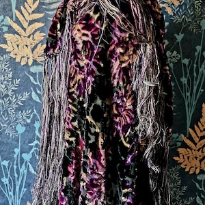 Vintage Devore Fringed Shawl-1930s Burnout Velvet Shawl-art Deco Devore ...