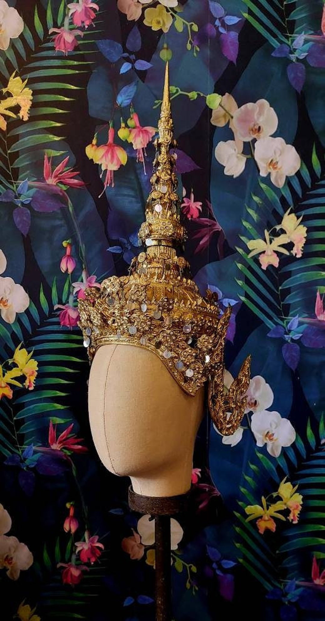 Authentic Thai Dancer Headdress-thai Dance Costume Crown-thai Costume ...