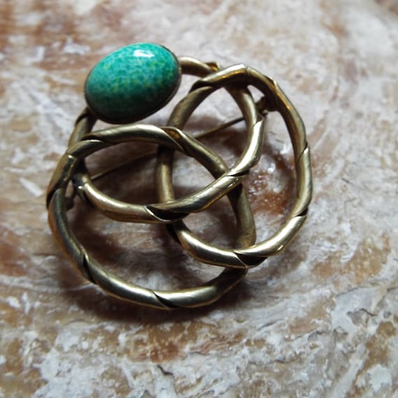 Antique Gilt Metal Knot Brooch~Early 1900s Knot Brooc… - Gem Antique Gilt Metal Knot Brooch~Early 1900s Knot Brooc… - Gem