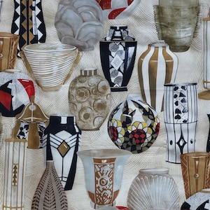 Manuel Canovas Sacha Cotton Fabric-manuel Canovas Art Deco Pots ...