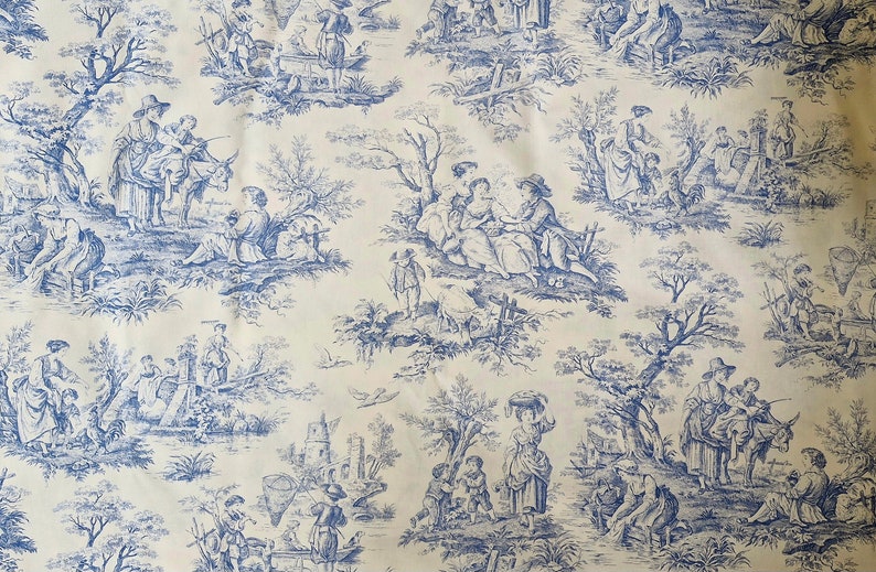 Titley and Marr Provence Toile De Jouy Fabric-traditional Country Toile ...