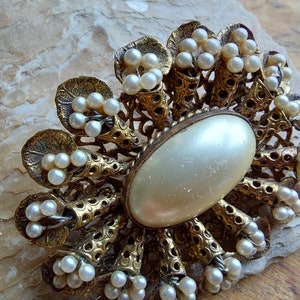 Vintage Max Neiger Brooch-1930s Neiger Cone and Cornet Faux Pearl ...