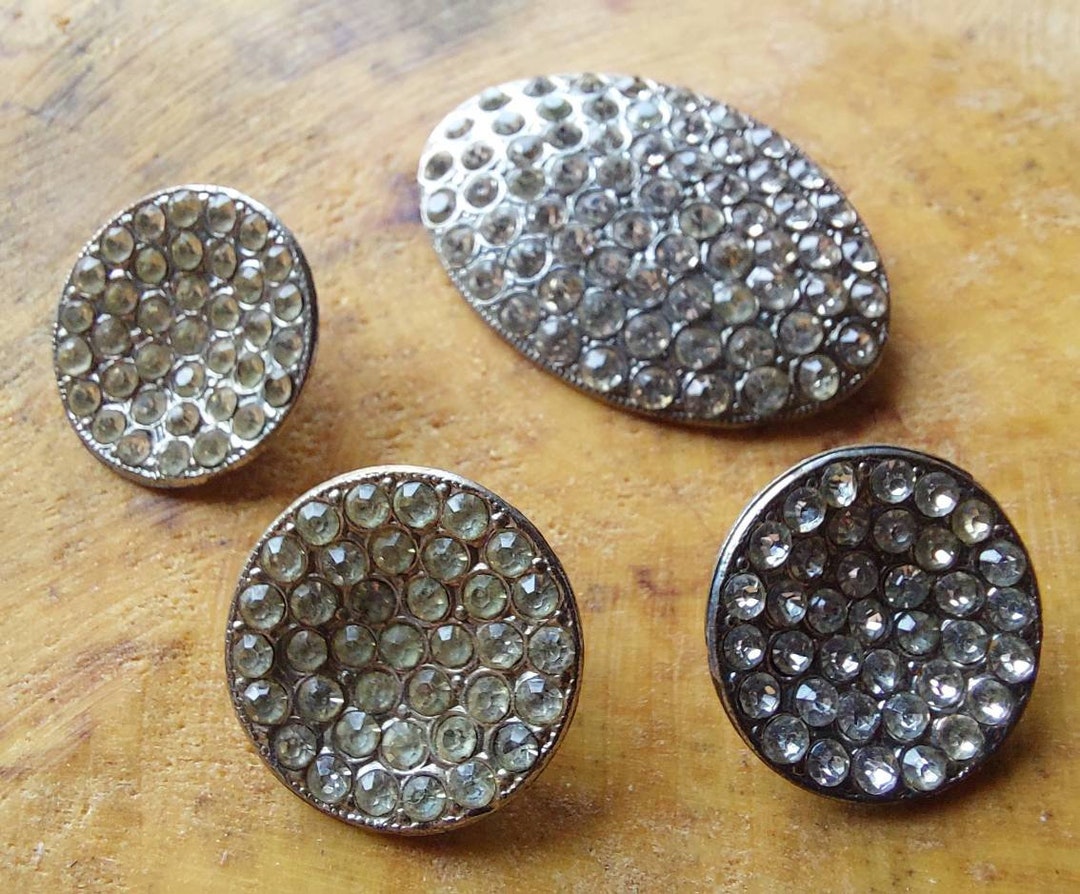 Antique Paste Buttons-1920s Paste Buttons-flapper Era Costume Buttons ...