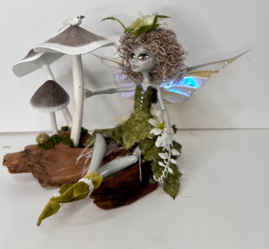 Wooden Toadstool Fairy - Etsy