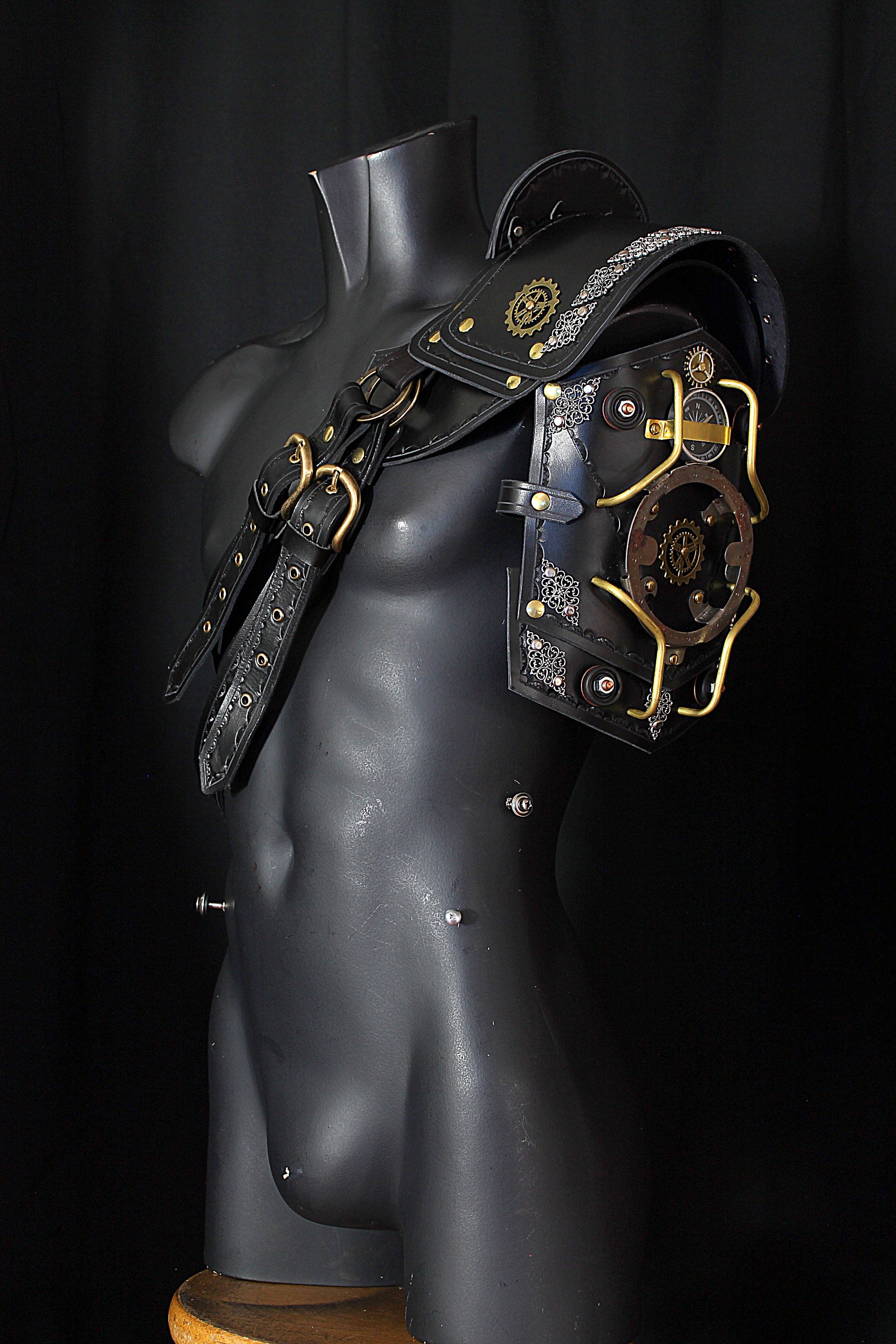 Steampunk Black Pauldron - Etsy