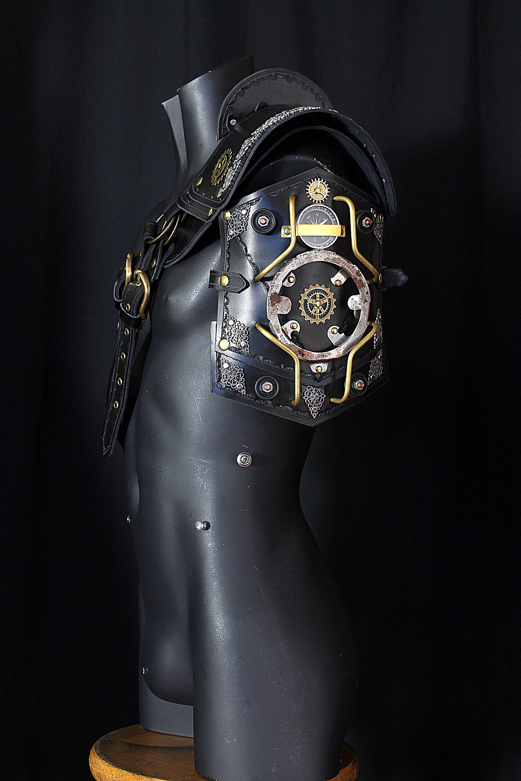 Steampunk Black Pauldron - Etsy
