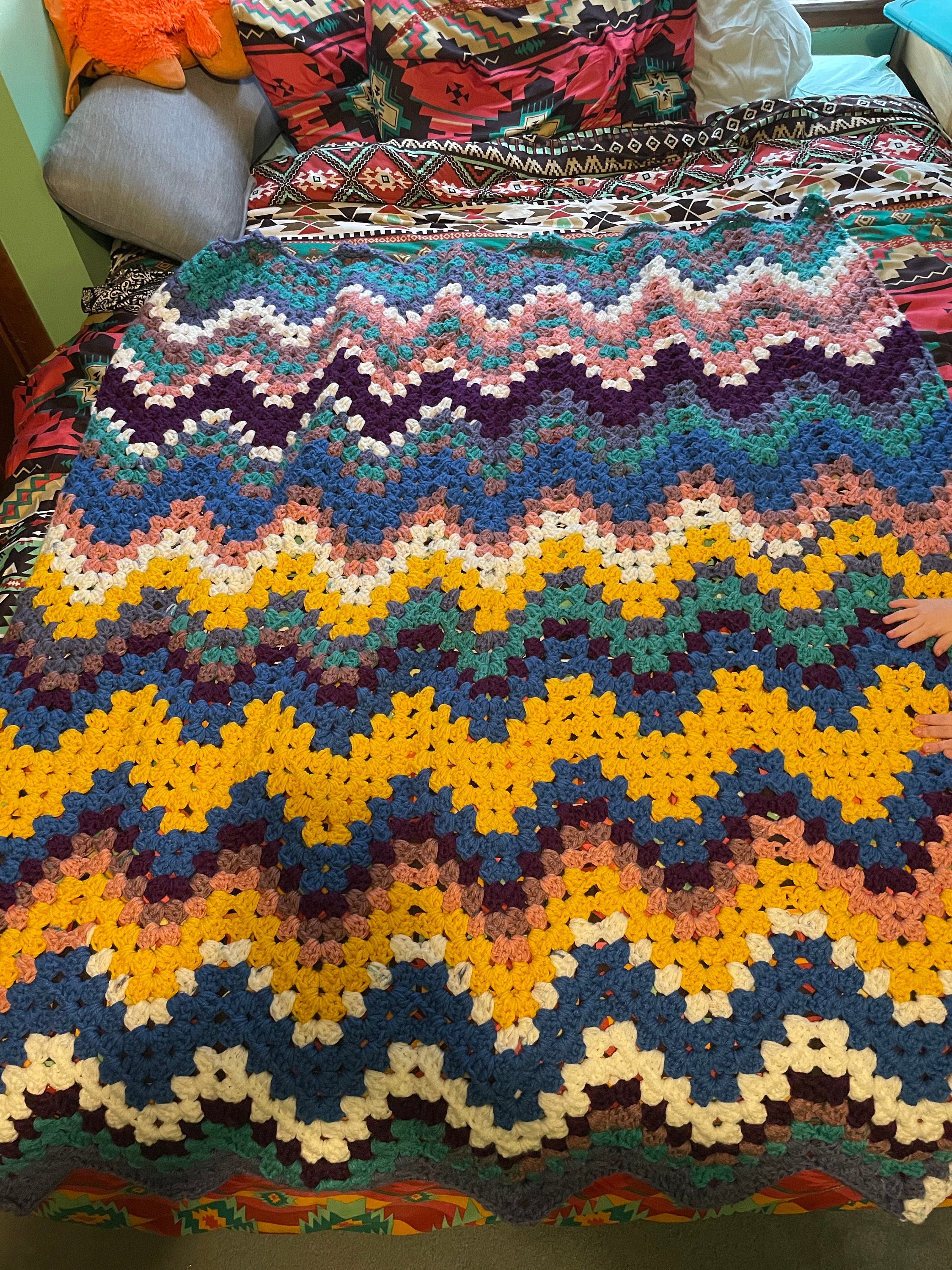 Granny Ripple Crocheted Blanket - Etsy
