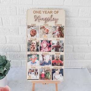 12 Month Baby Milestone Photo Collage Sign, Gift for First Birthday ...