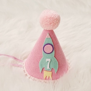 Spaceship Birthday Party Hat, Space Party, Outer Space Birthday, Girl ...